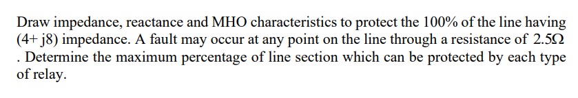 Solved Draw impedance, reactance and MHO characteristics to | Chegg.com