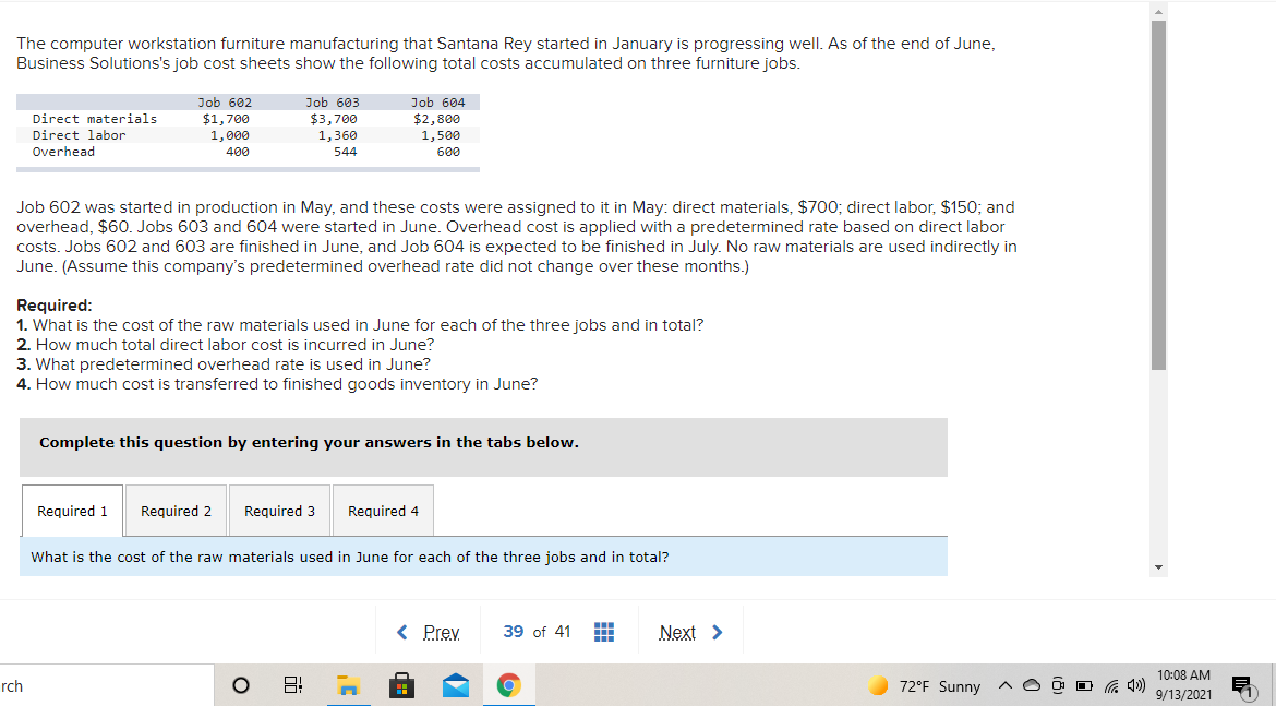 Solved The computer workstation furniture manufacturing that | Chegg.com