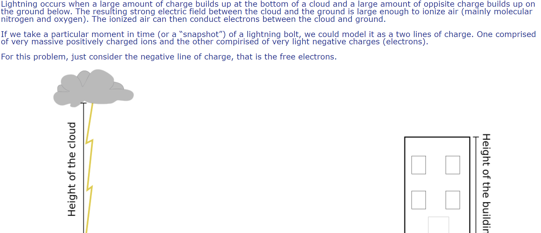 Solved Lightning occurs when a large amount of charge builds | Chegg.com