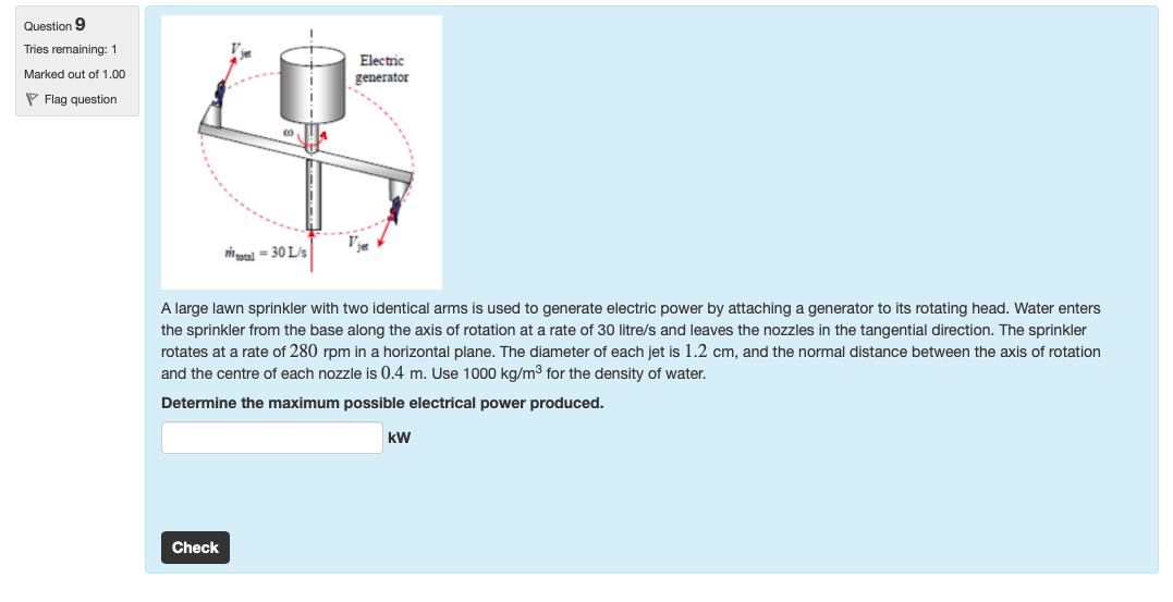 Solved A large lawn sprinkler with two identical arms is | Chegg.com