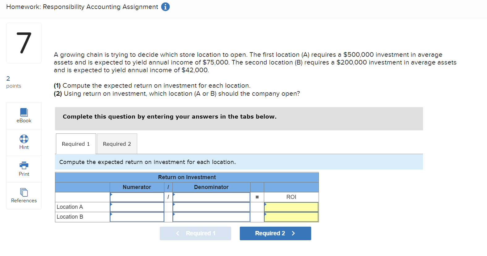 Solved Homework: Responsibility Accounting Assignment 7 A | Chegg.com