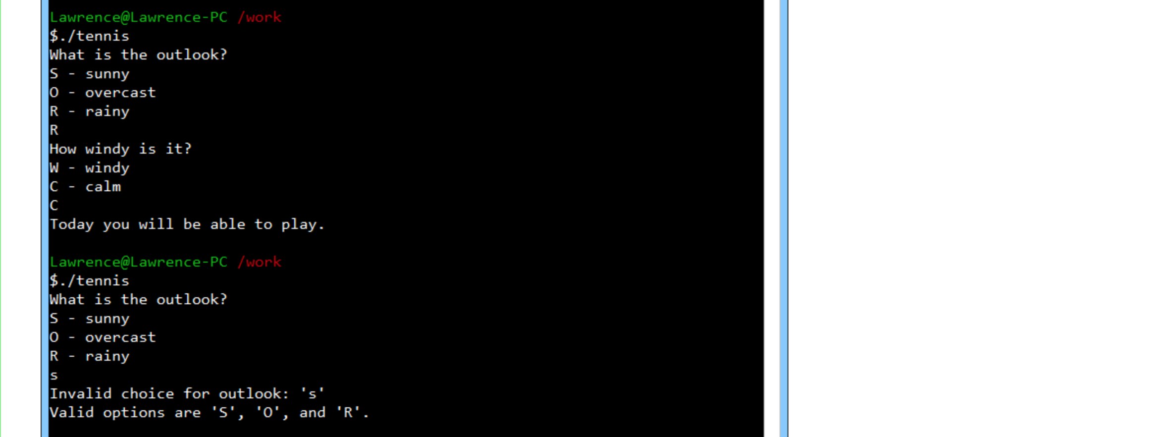 Solved Complete the implementation of the tennis function. | Chegg.com