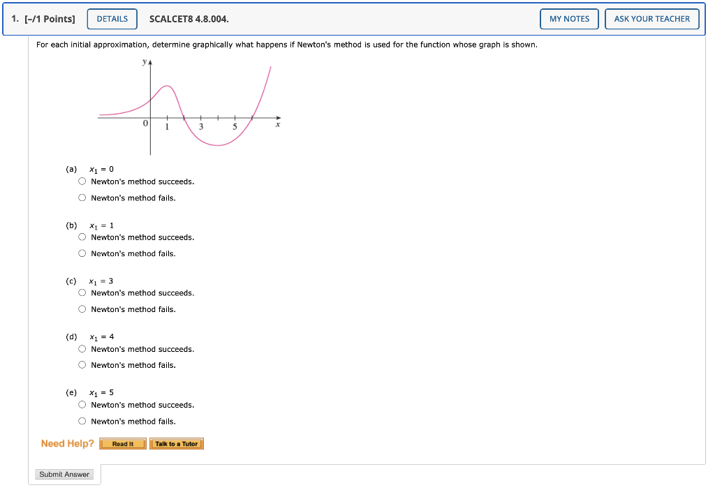 Solved 1. (-/1 Points] DETAILS SCALCET8 4.8.004. MY NOTES | Chegg.com