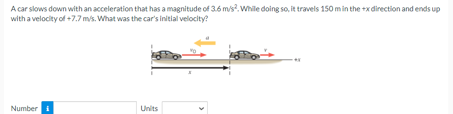 Solved A car slows down with an acceleration that has a | Chegg.com