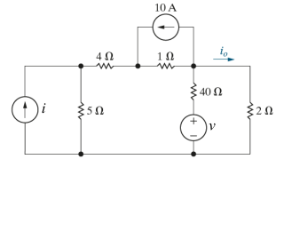 Solved Suppose that i = 5 A and v = 40 VA) Use a series of | Chegg.com