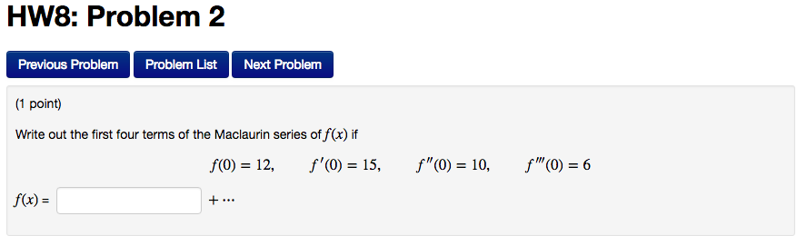 Solved HW8: Problem 2 Previous Problem Problem List Next | Chegg.com