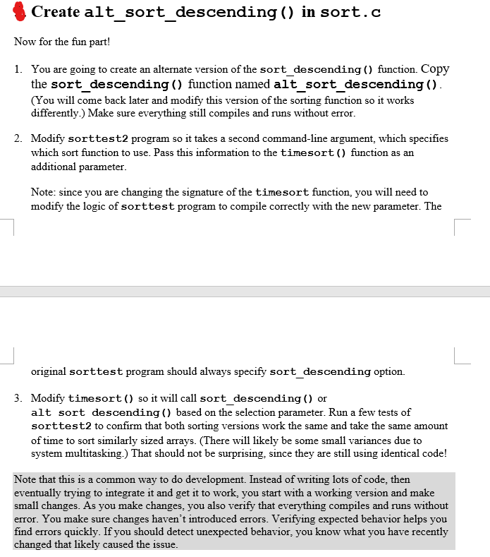 Solved Code for copy. sort.c #include #include | Chegg.com