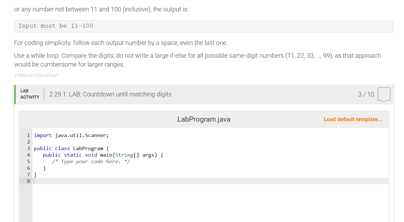 Solved 2.29 LAB: Countdown until matching digits Write a | Chegg.com