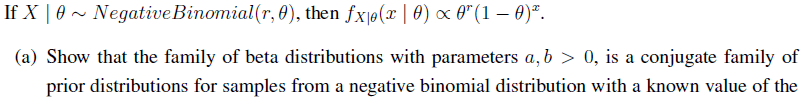 Solved If X | θ ~ Negative Binomial(r,0), then fxle(r | | Chegg.com
