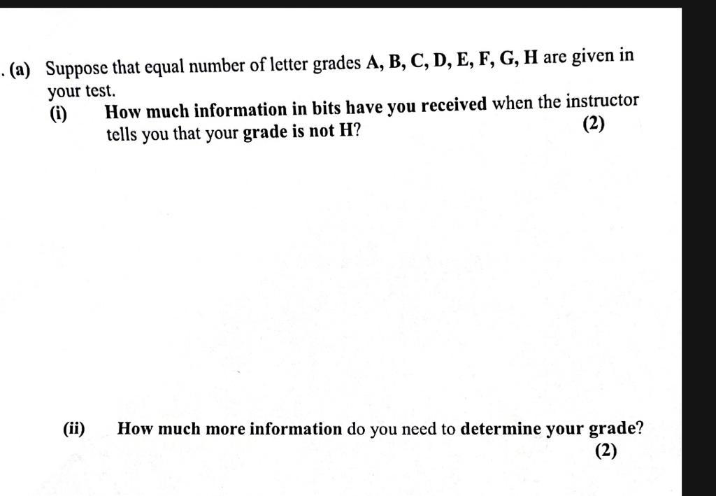Solved A Suppose That Equal Number Of Letter Grades Chegg