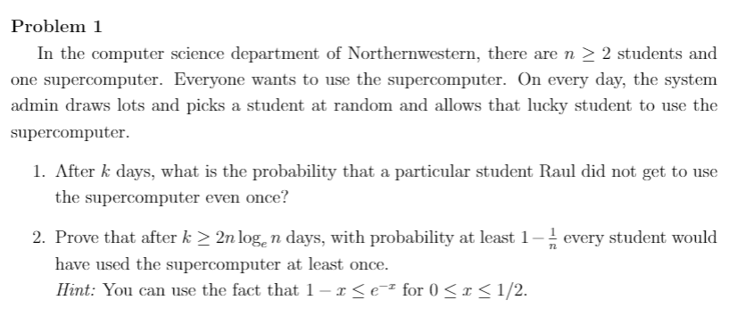 Problem 1 In the computer science department of | Chegg.com