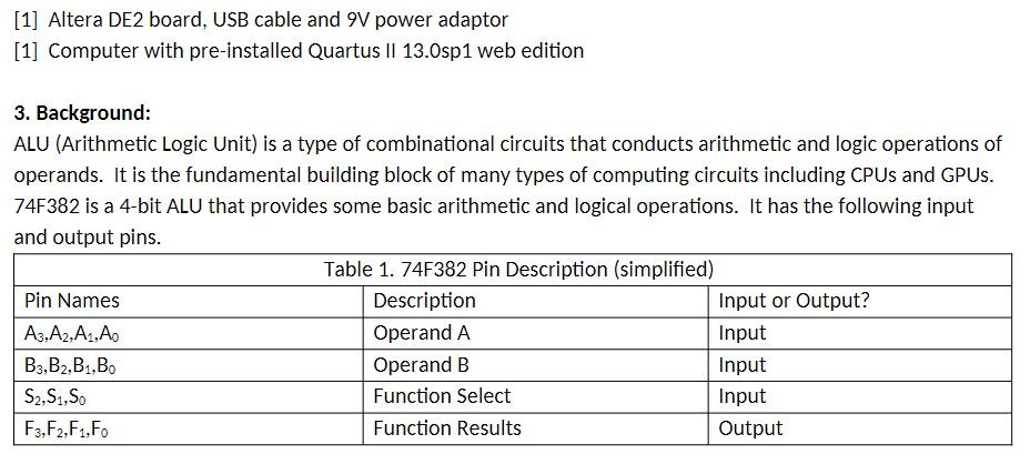 Solved [1] Altera DE2 board, USB cable and 9 V power adaptor | Chegg.com