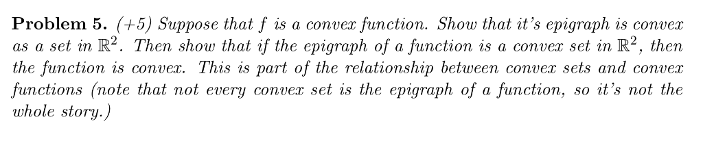 Solved Problem 5. (+5) Suppose that f is a convex function. | Chegg.com