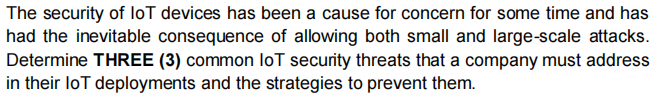 Solved The security of loT devices has been a cause for | Chegg.com