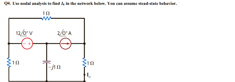 Solved Q4. Use nodal analysis to find I0 in the network | Chegg.com