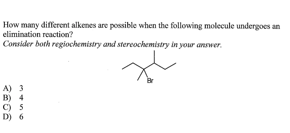 Solved How many different alkenes are possible when the | Chegg.com