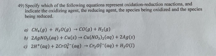 Solved 49) Specify which of the following equations | Chegg.com