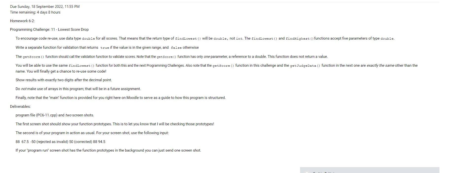 Solved Due Sunday, 18 September 2022,11:55 PM Time | Chegg.com