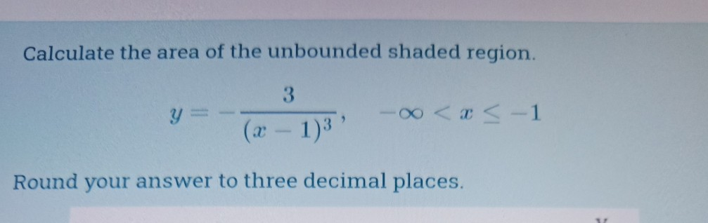 Solved Calculate the area of the unbounded shaded region. 3 | Chegg.com