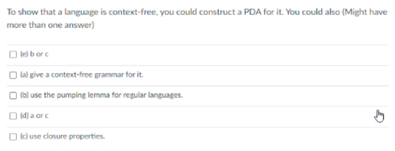 Solved To show that a language is context-free, you could | Chegg.com