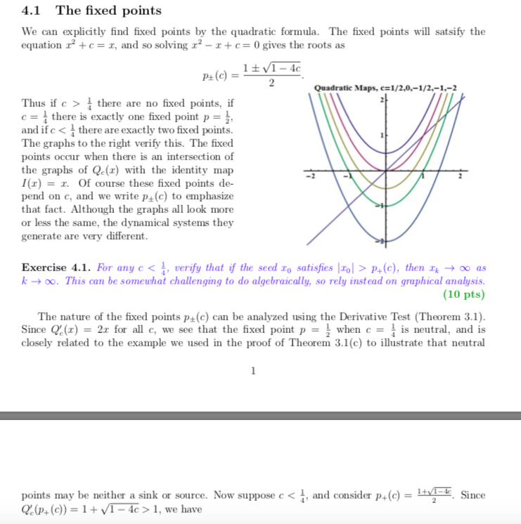 4.1 The fixed points We can explicitly find fixed | Chegg.com
