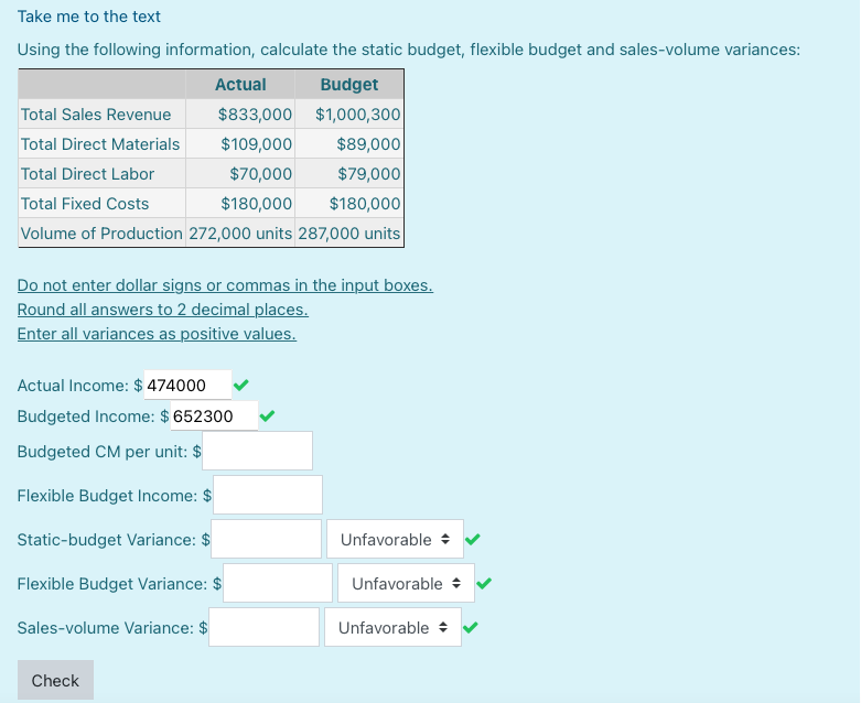 Solved Using the following information, calculate the static | Chegg.com