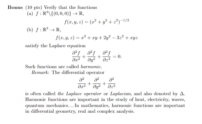 Solved Bonus (10 pts) Verify that the functions (a) | Chegg.com