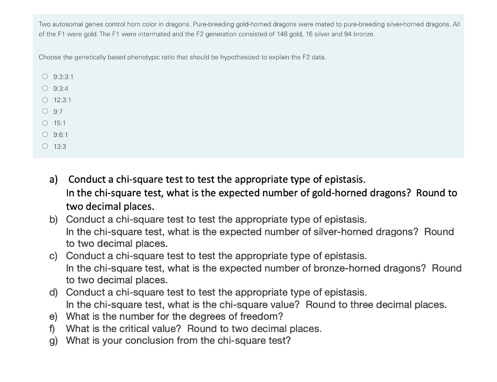 Solved Two autosomal genes control horn color in dragons. | Chegg.com