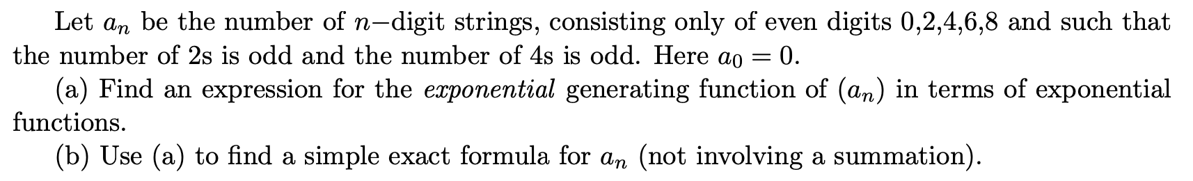 Let an be the number of n-digit strings, consisting | Chegg.com