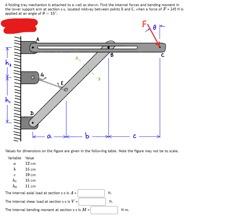 Solved Values for dimensions on the figure are given in the | Chegg.com