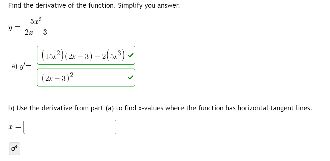 Solved Find the derivative of the function. Simplify you | Chegg.com