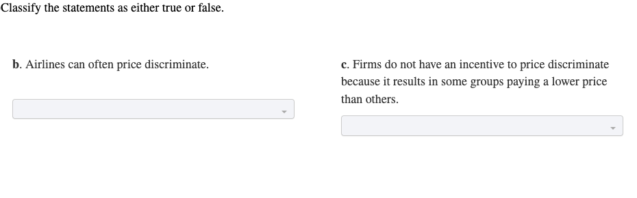 Solved Classify the statements as either true or false.b. | Chegg.com