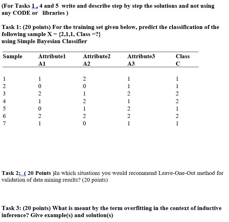 Solved (For Tasks 1,4 and 5 write and describe step by step | Chegg.com