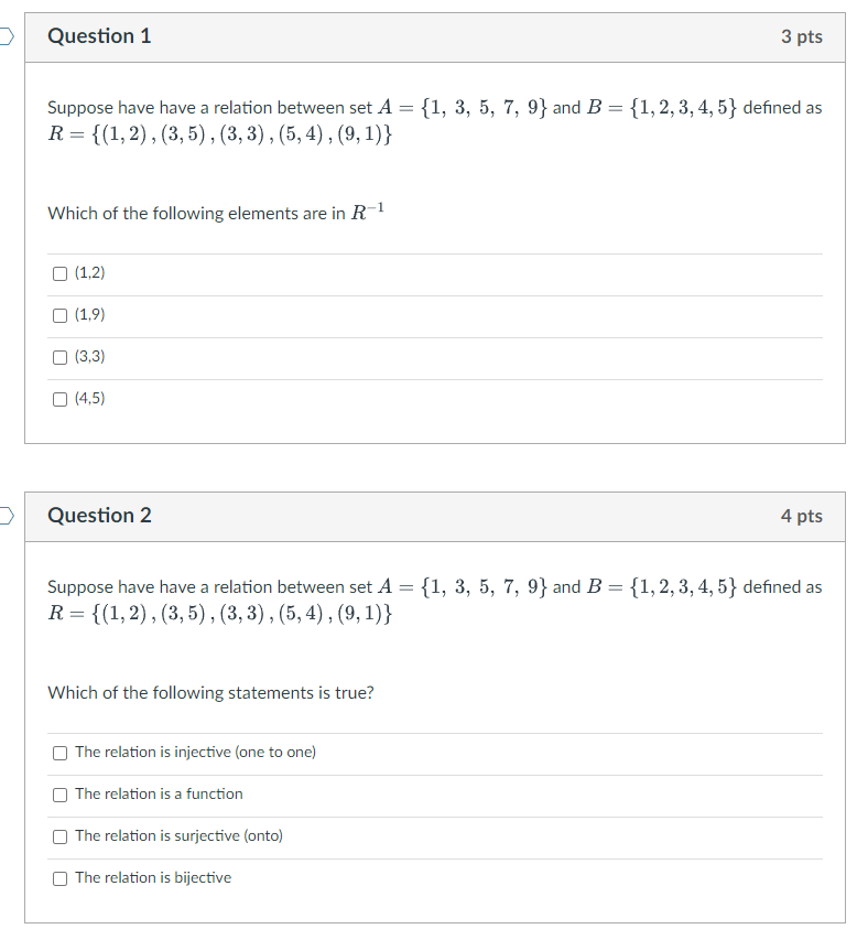 Solved Question 1 3 pts Suppose have have a relation between | Chegg.com