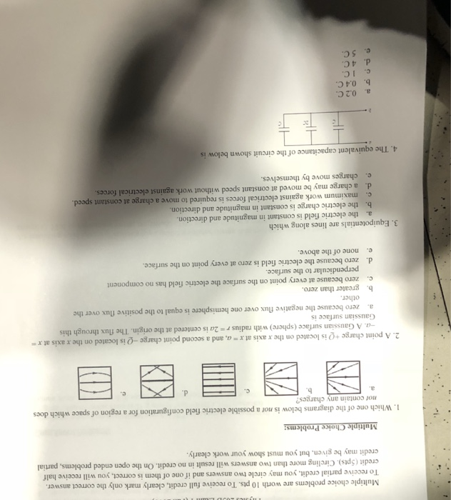 Solved Multiple choice problems are worth 10 pts. To receive | Chegg.com