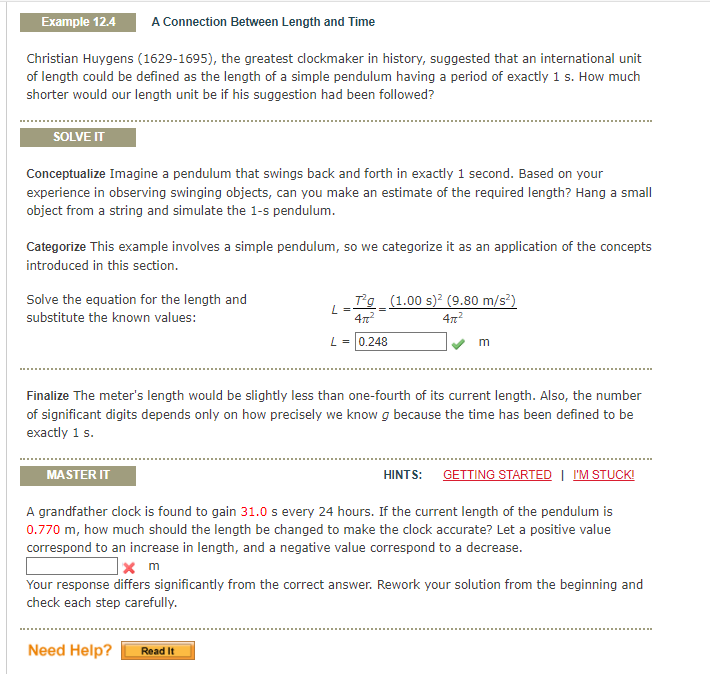 Solved Example 124 A Connection Between Length and Time | Chegg.com