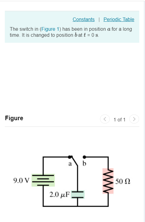 Solved A. What is the charge Q on the capacitor at t = 70 | Chegg.com