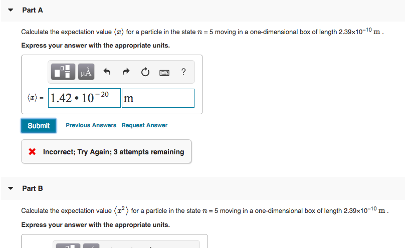 Solved Part A Calculate The Expectation Value 2 For A
