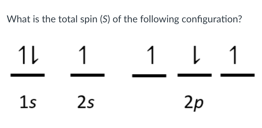 Solved What is the total spin (S) ﻿of the following | Chegg.com