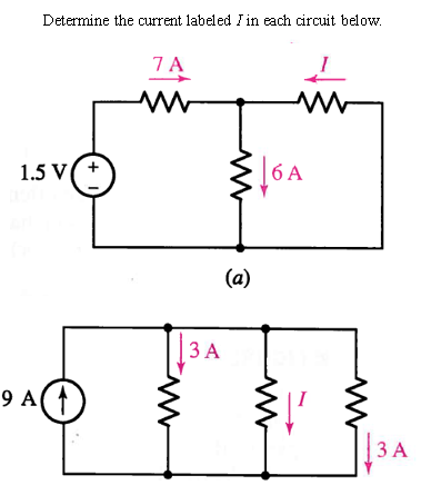 Solved Determine the current labeled I in each circuit | Chegg.com