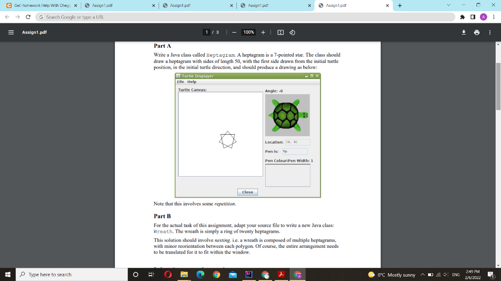 C Cet Homework Help With Chegy X Assign1.pdf х > | Chegg.com