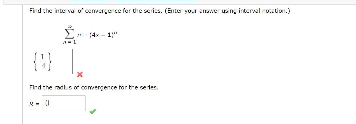 Solved Find the interval of convergence for the series. | Chegg.com