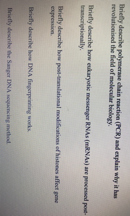 Solved Briefly describe polymerase chain reaction (PCR) and | Chegg.com Solved Briefly describe polymerase chain reaction (PCR) and | Chegg.com
