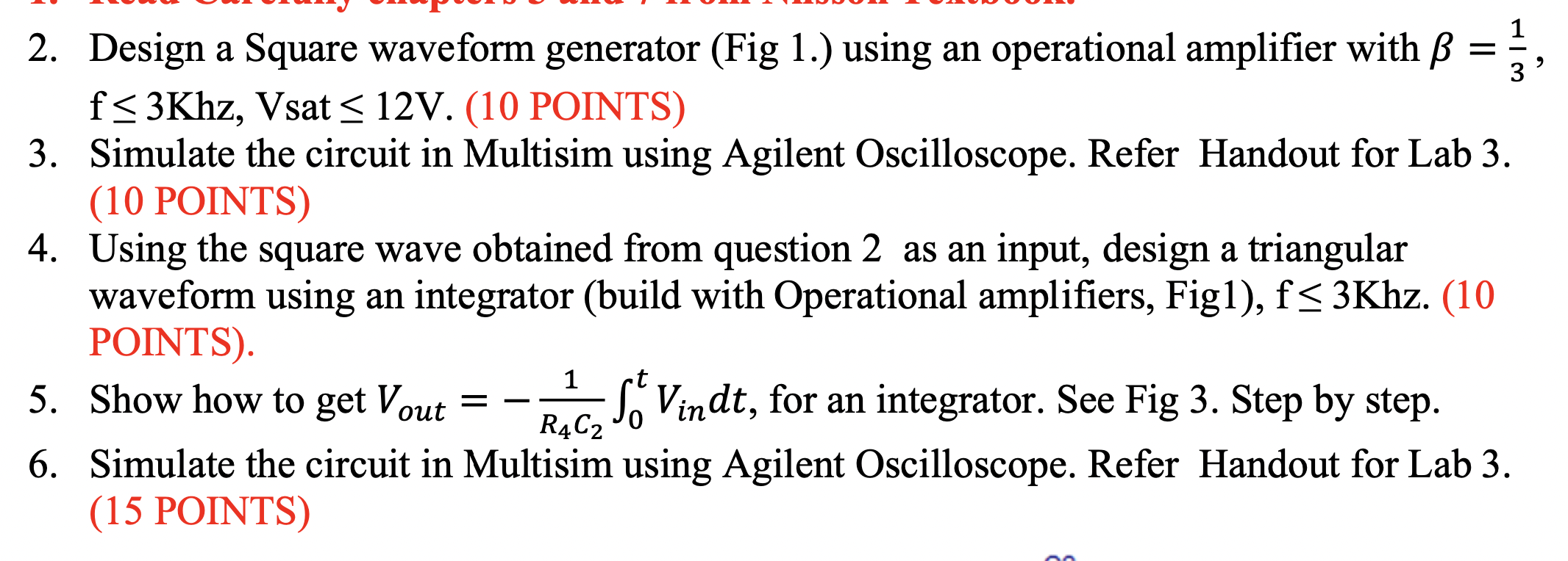 Design a Square waveform generator (Fig 1.) using an | Chegg.com