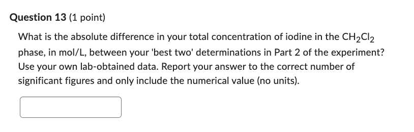Solved What is the absolute difference in your total | Chegg.com