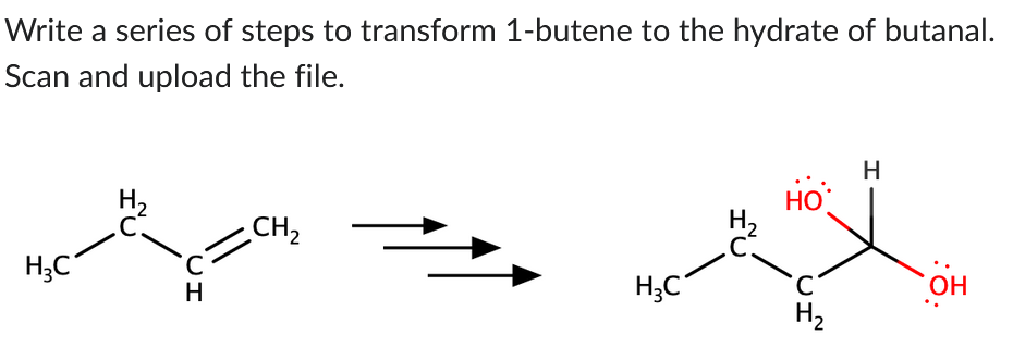 Solved Write a series of steps to transform 1-butene to the | Chegg.com