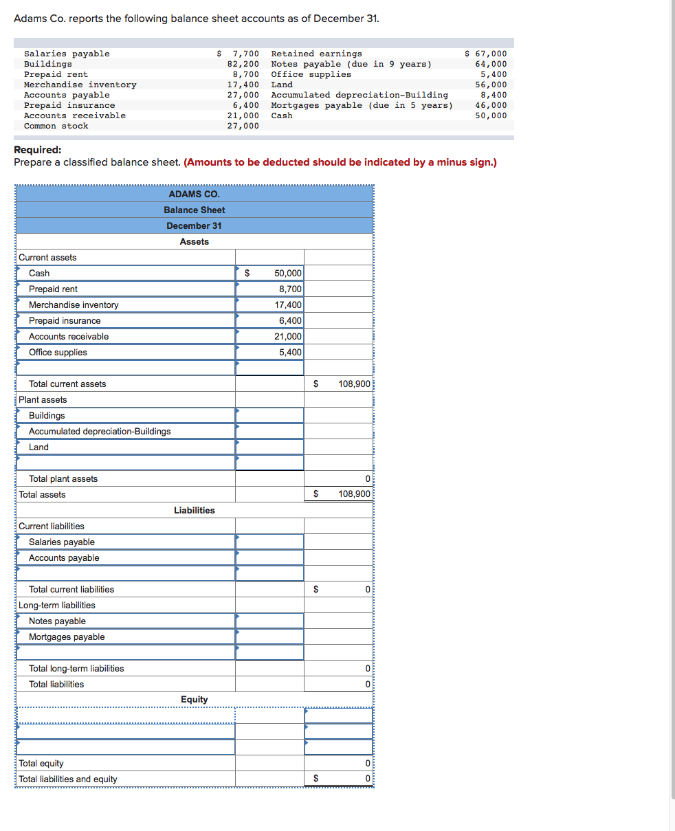Solved Adams Co Reports The Following Balance Sheet Chegg Solved Adams Co Reports The Following Balance Sheet Chegg