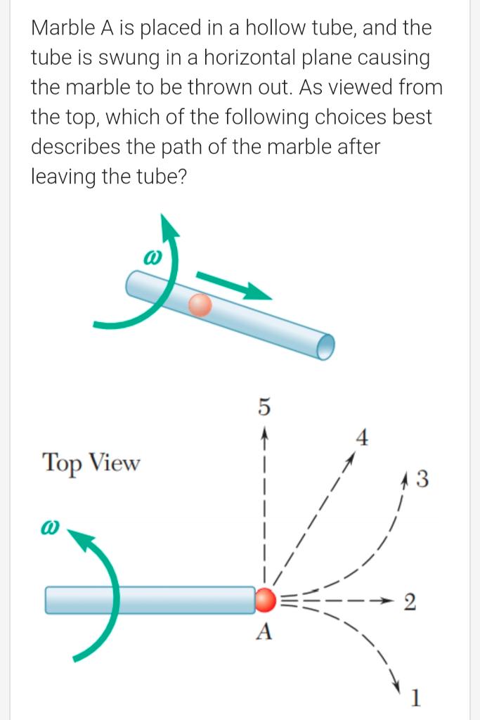 Solved Marble A is placed in a hollow tube, and the tube is | Chegg.com