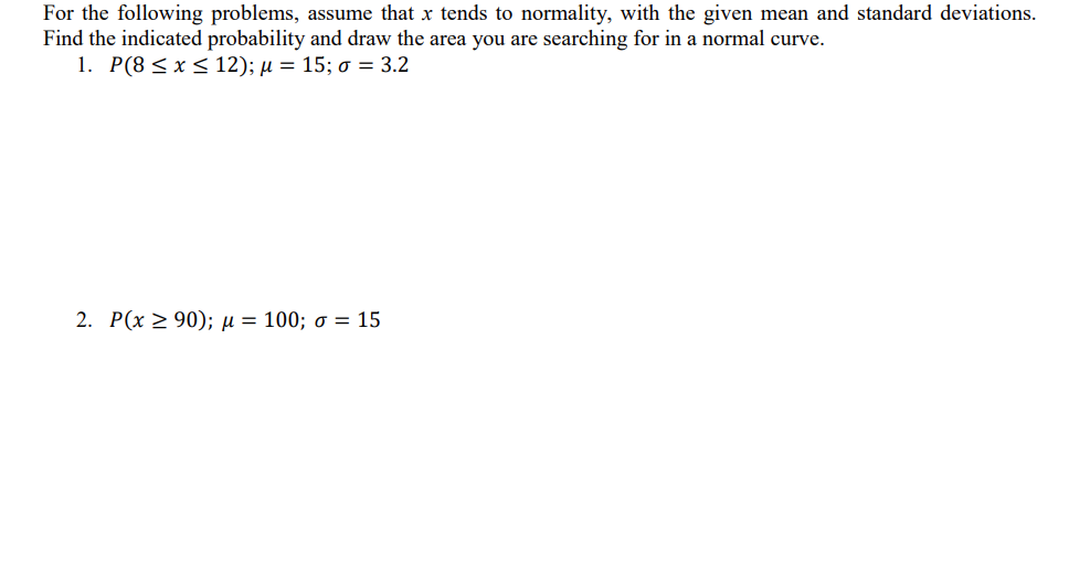 Solved For the following problems, assume that x tends to | Chegg.com