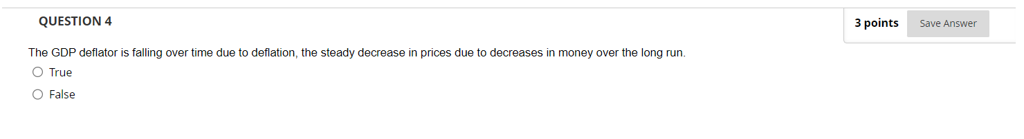 Solved The GDP deflator is falling over time due to | Chegg.com
